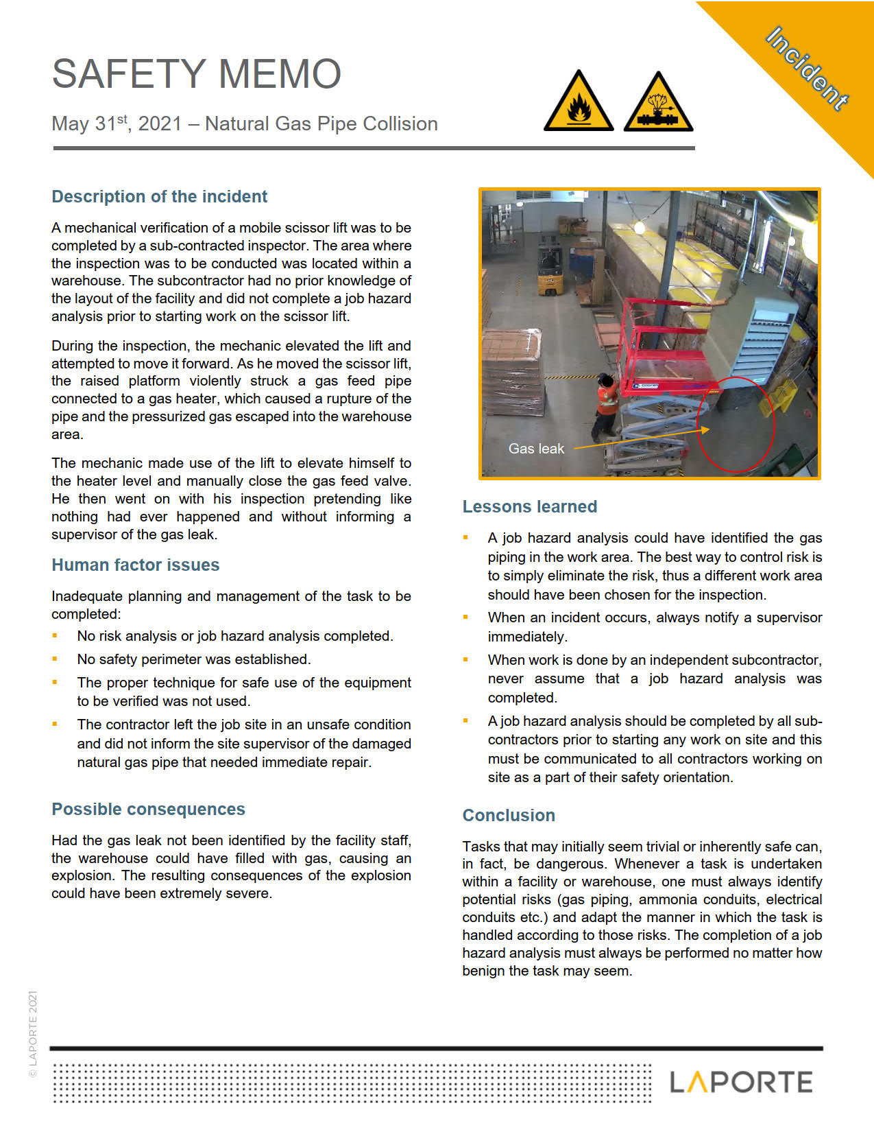 Natural gas pipe collision - Laporte Consultants