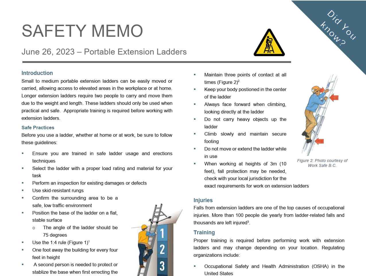 Safety Memos - Laporte
